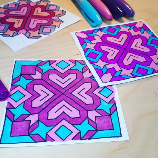 Geomegic • Quick Coloring Patterns to complete under 15 min.